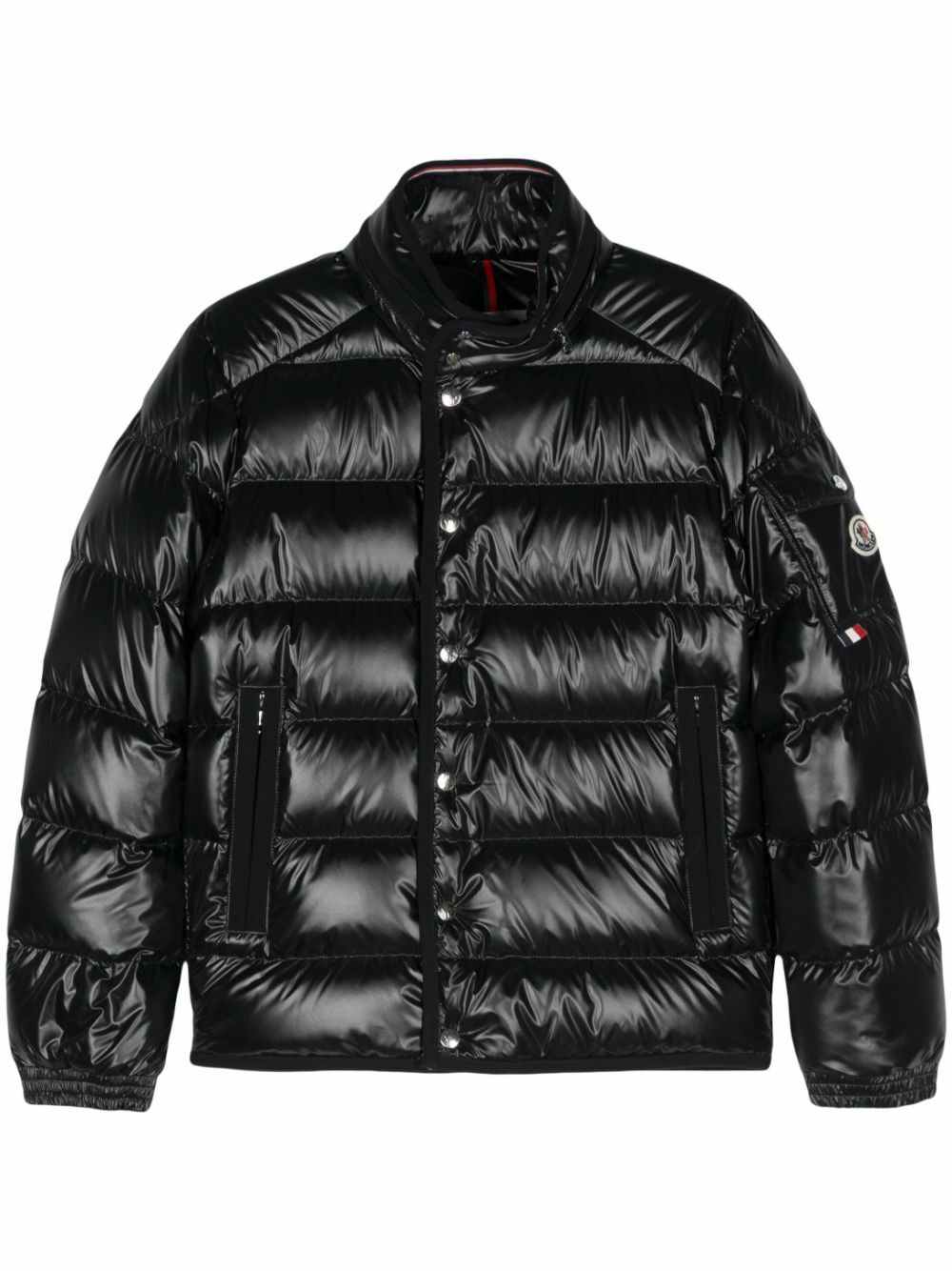 Moncler Blue High-Neck Quilted Jacket Moncler