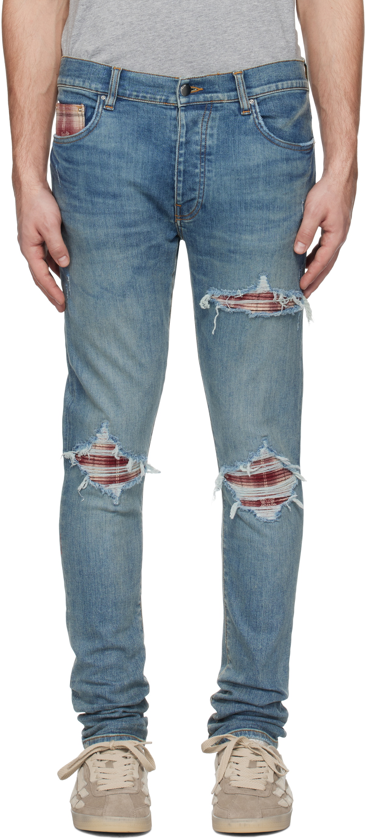 AMIRI Blue MA Quad Plaid MX1 Jeans Amiri