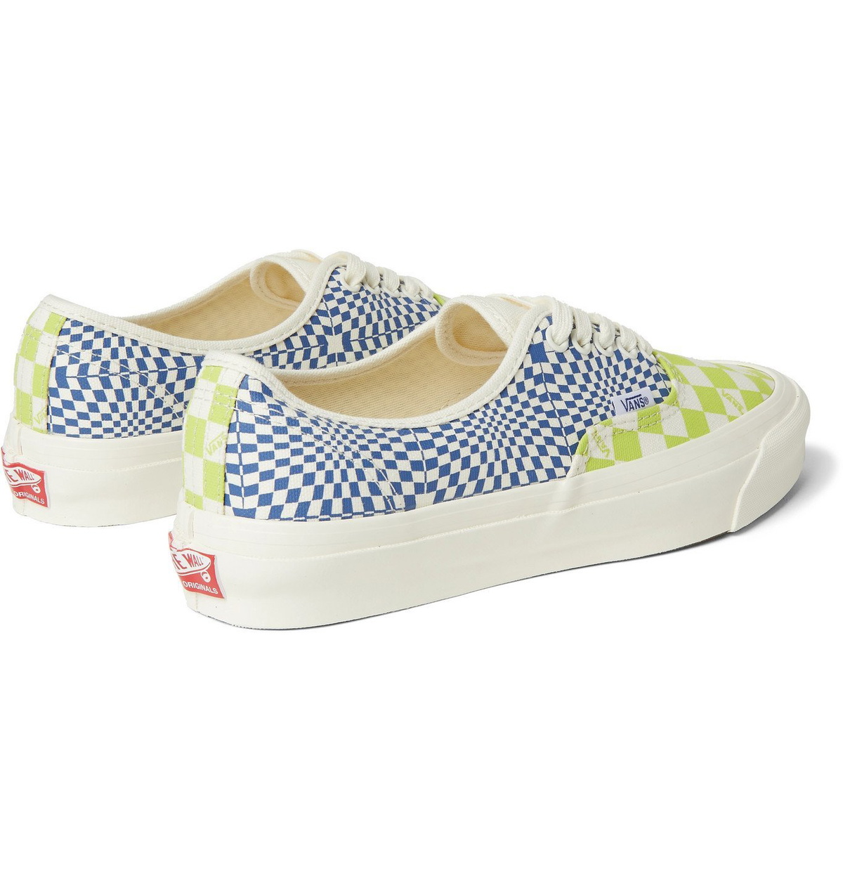 Vans - OG Authentic LX Checkerboard Canvas Sneakers - Green Vans