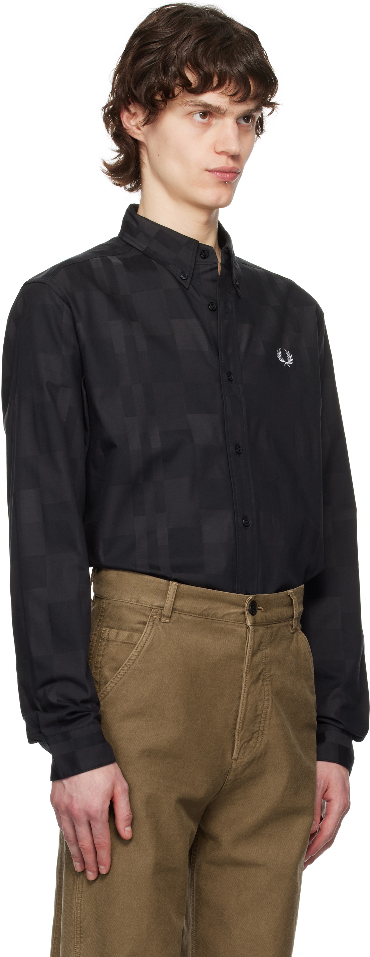 Fred Perry Black Checkerboard Shirt Fred Perry