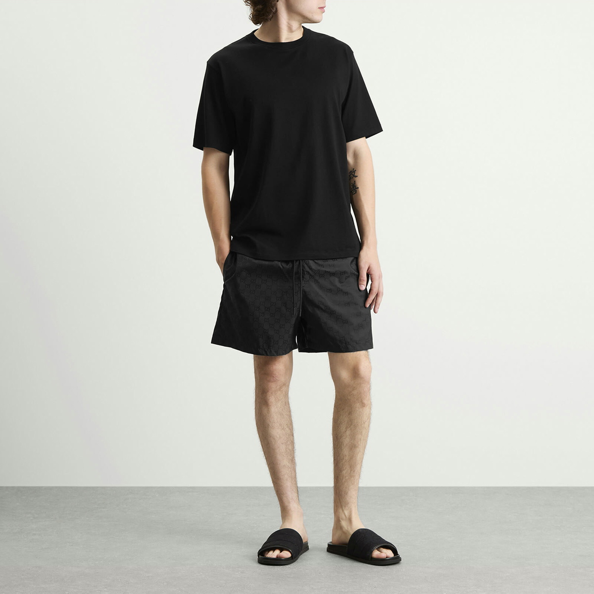 Gucci Men's Nylon GG Short in Black Gucci