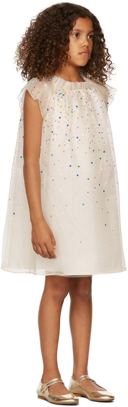 Bonpoint Kids Off-White Tulle Charlotte Dress Bonpoint