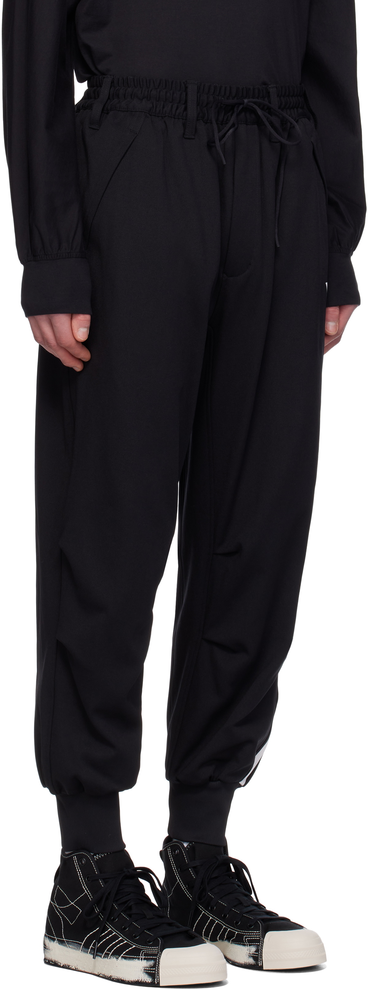 Y-3 Black M 3 Stripes Cuff Sweatpants Y-3