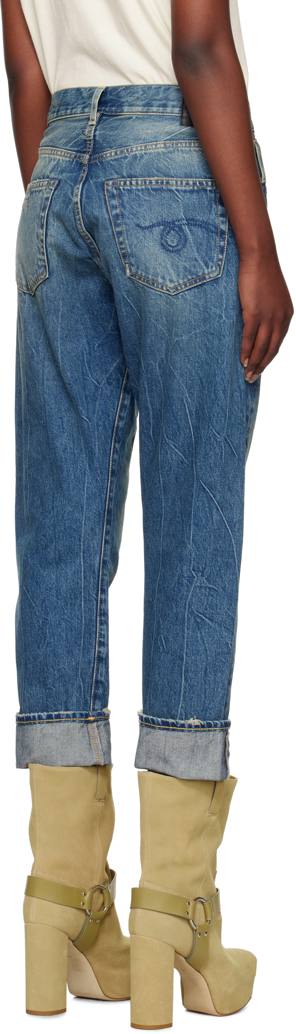 R13 Blue Crossover Jeans R13