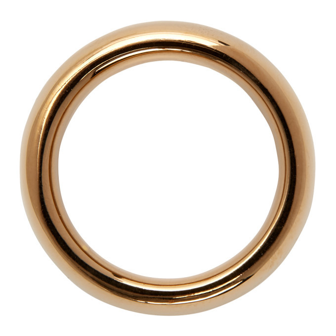 Versace Gold Engraved Logo Ring Versace