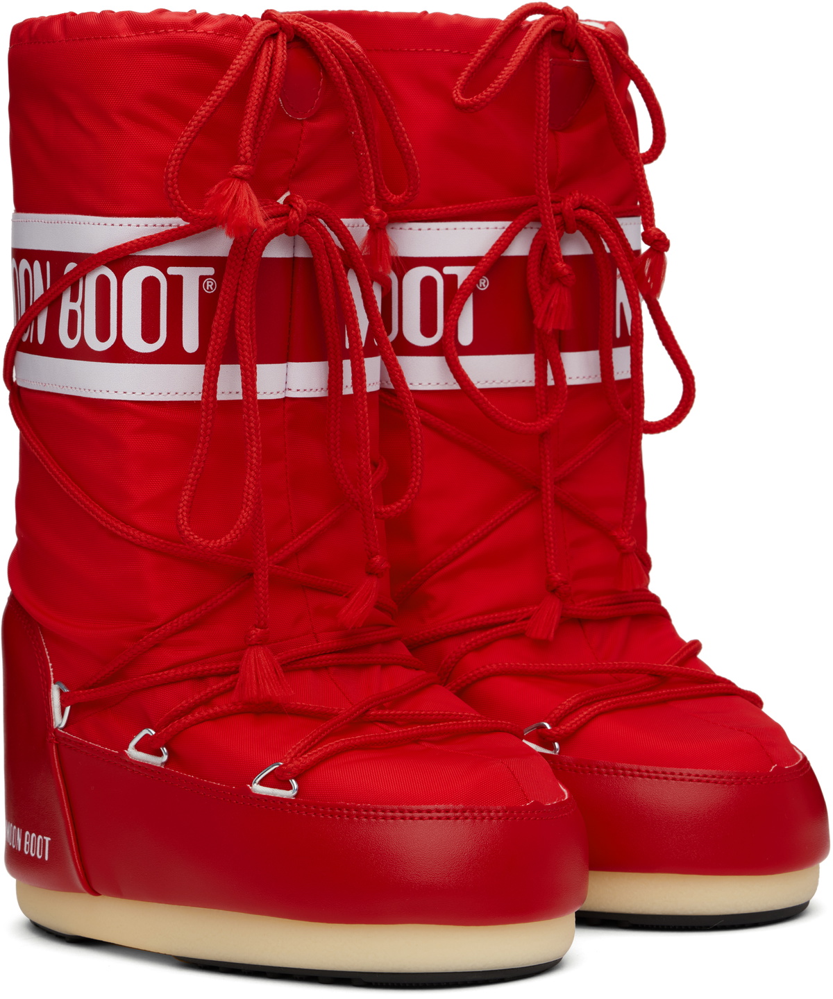 Moon Boot Red Icon Nylon Tall Boots Moon Boot