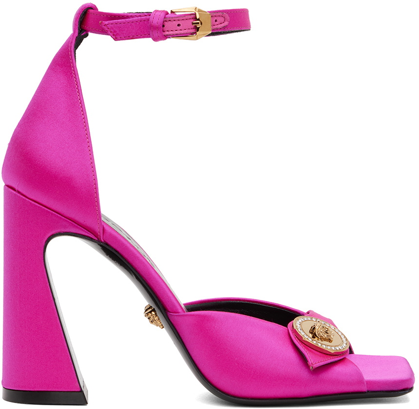 Versace Pink Medusa Heeled Sandals Versace