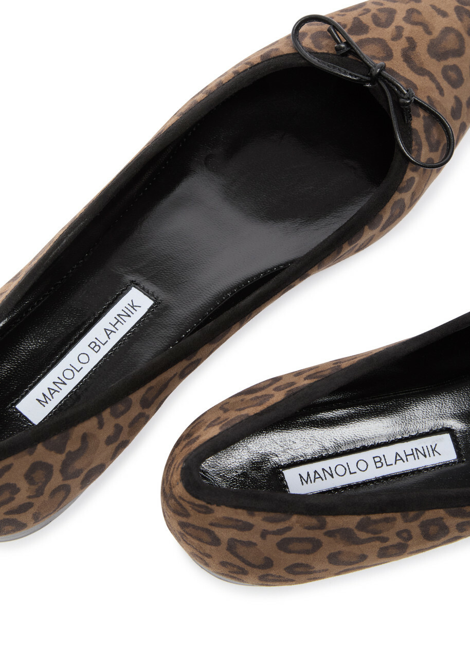 Manolo Blahnik Veralli Leopard-print Suede Ballet Flat Manolo Blahnik