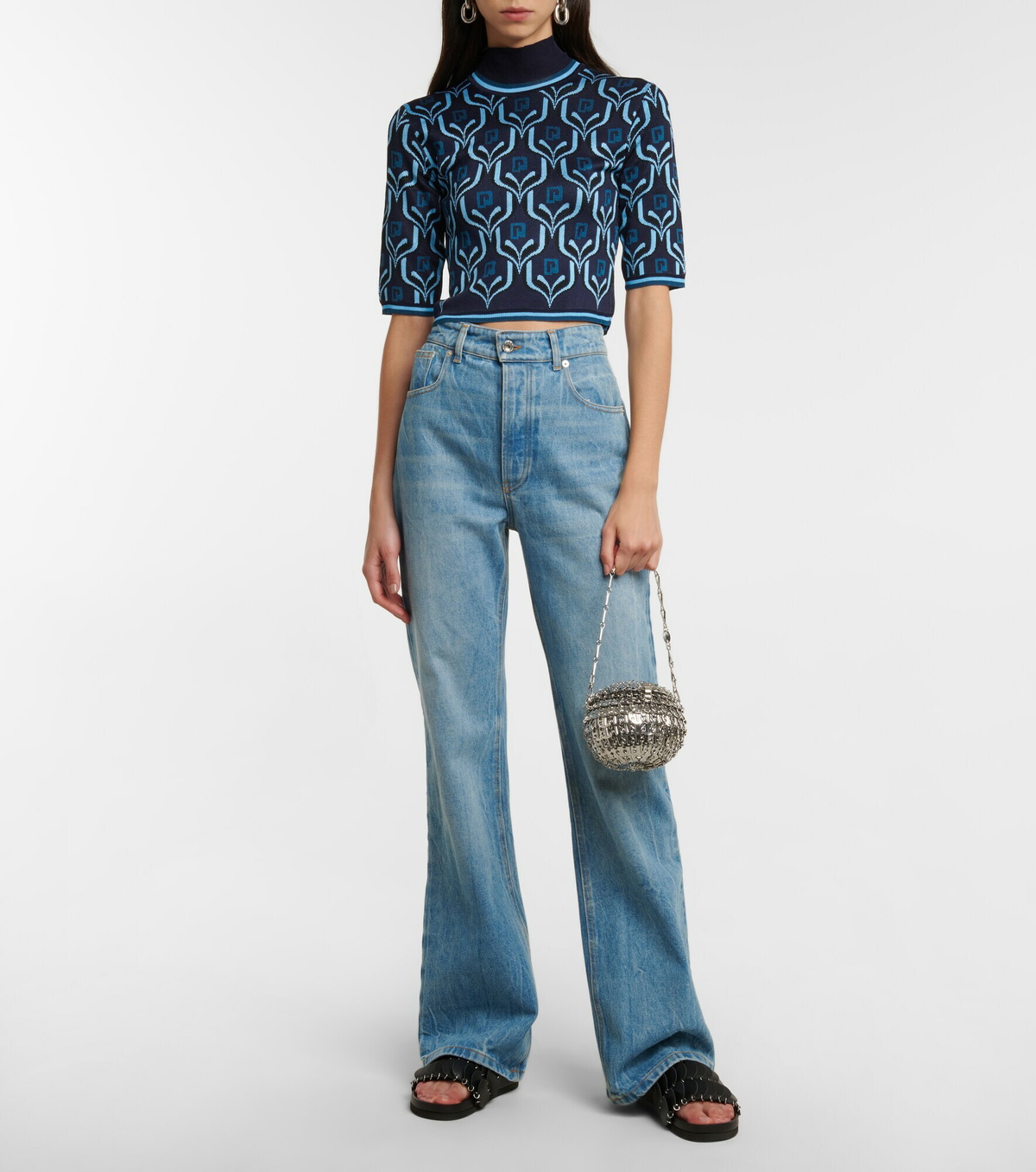 Paco Rabanne - Jacquard high-neck crop top Paco Rabanne