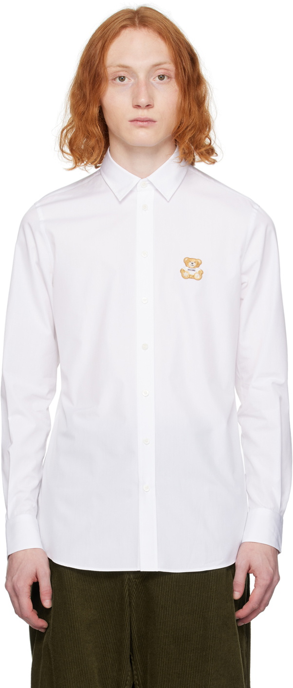 Moschino White Teddy Patch Shirt Moschino