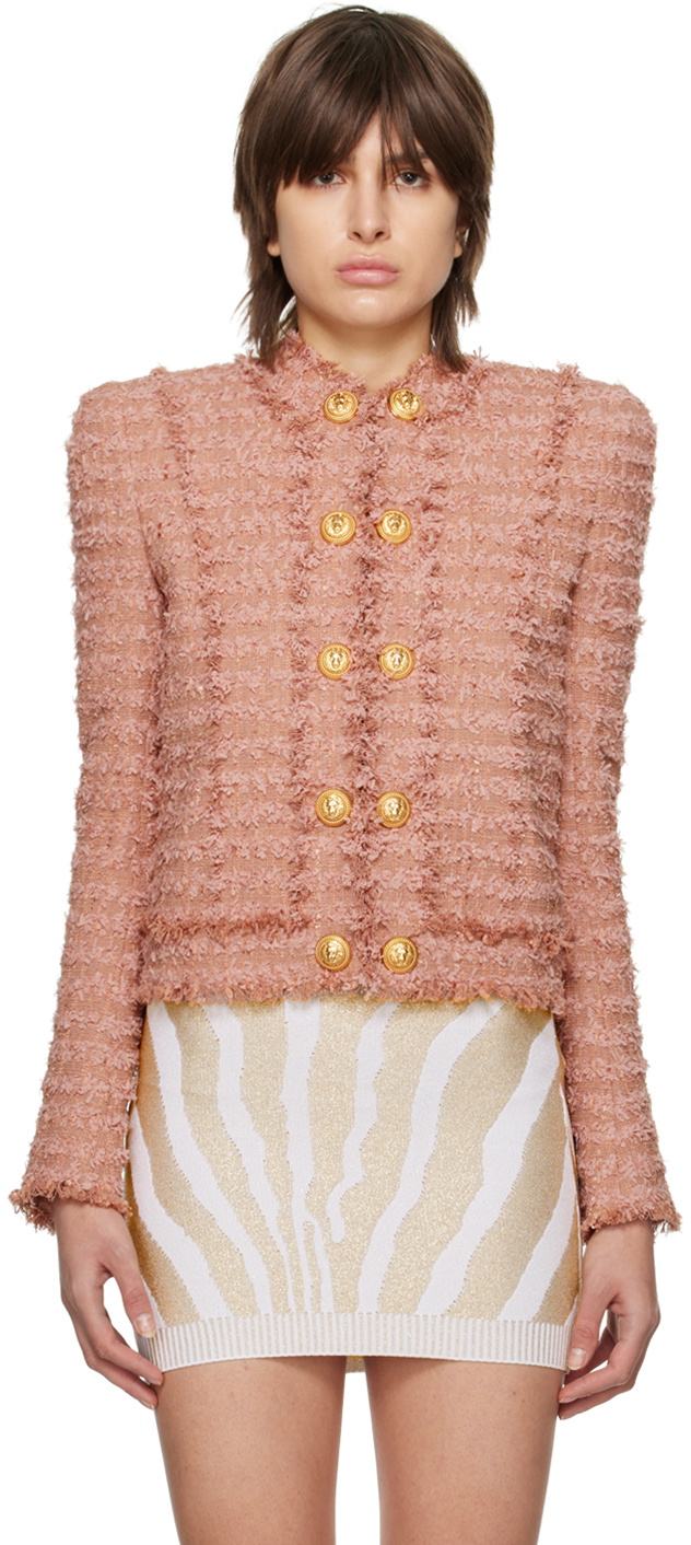 Balmain Pink Fringed Blazer Balmain