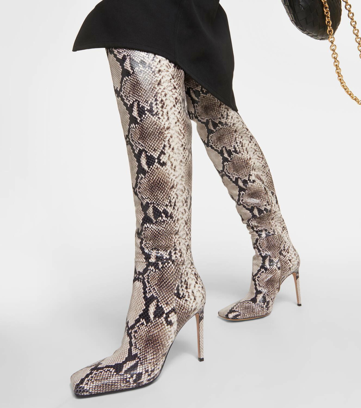 Gianvito Rossi Snake-effect leather over-the-knee boots Gianvito Rossi