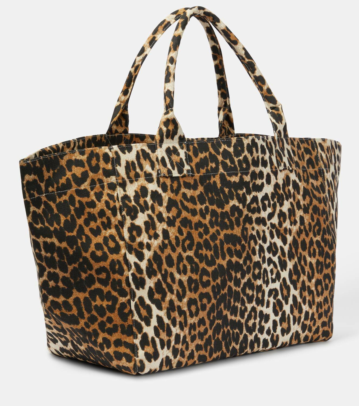 Ganni Leopard-print canvas tote bag GANNI