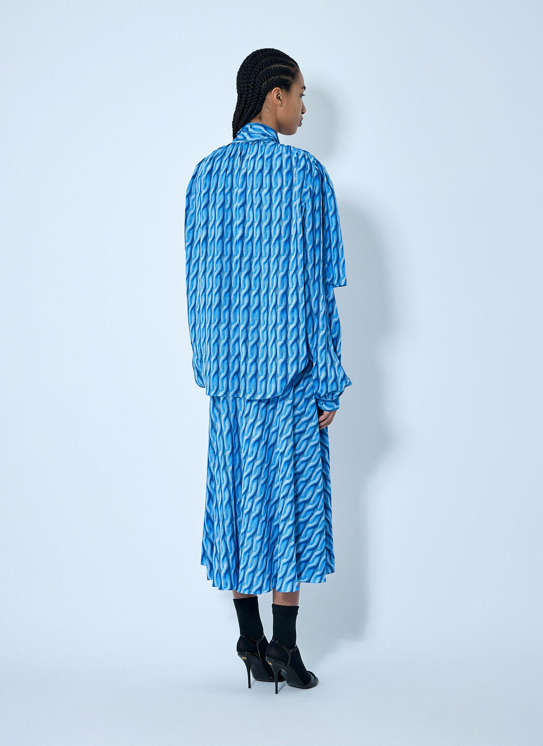 Balenciaga Double Sleeve Pleated Dress Balenciaga