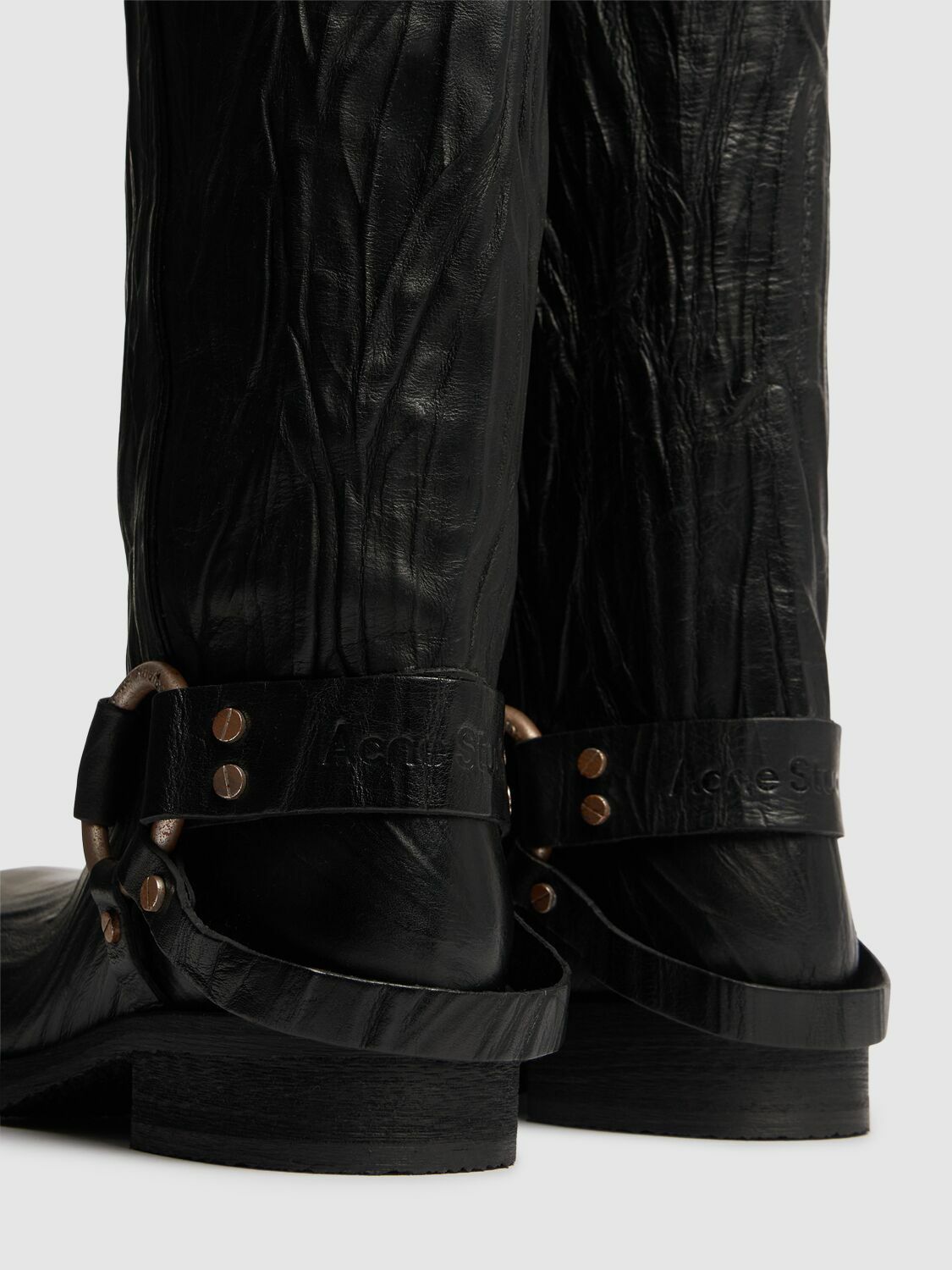 ACNE STUDIOS 35mm Balius Leather Biker Boots Acne Studios