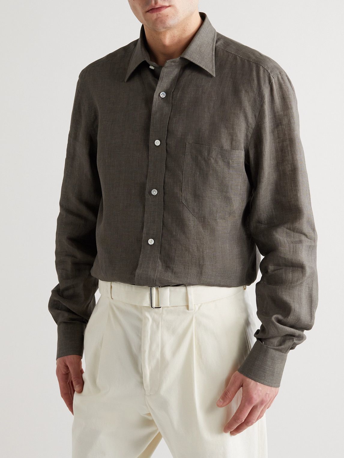 Rubinacci - Linen Shirt - Gray Rubinacci