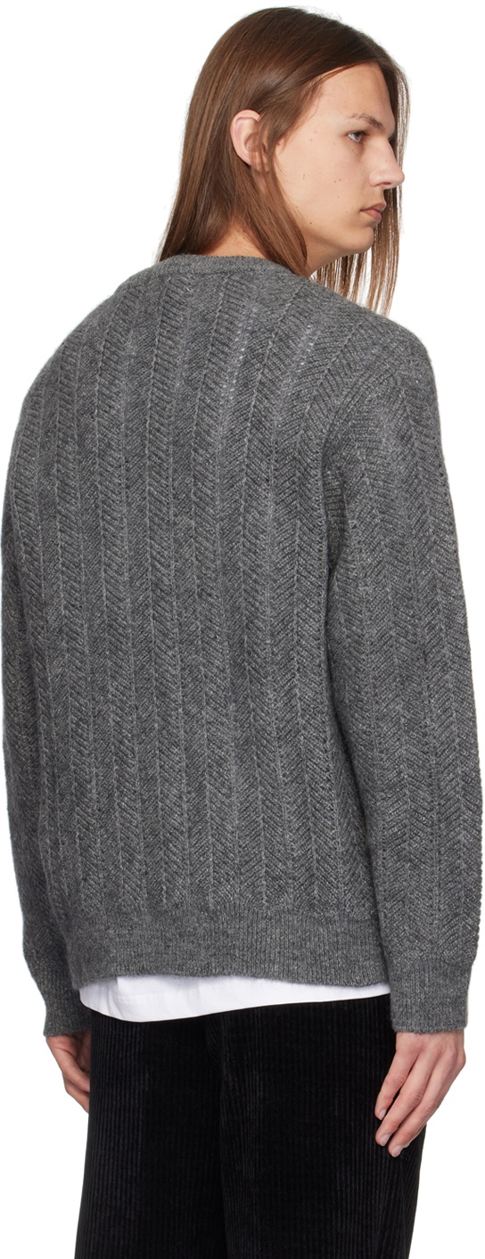 Solid Homme Gray Crewneck Sweater Solid Homme