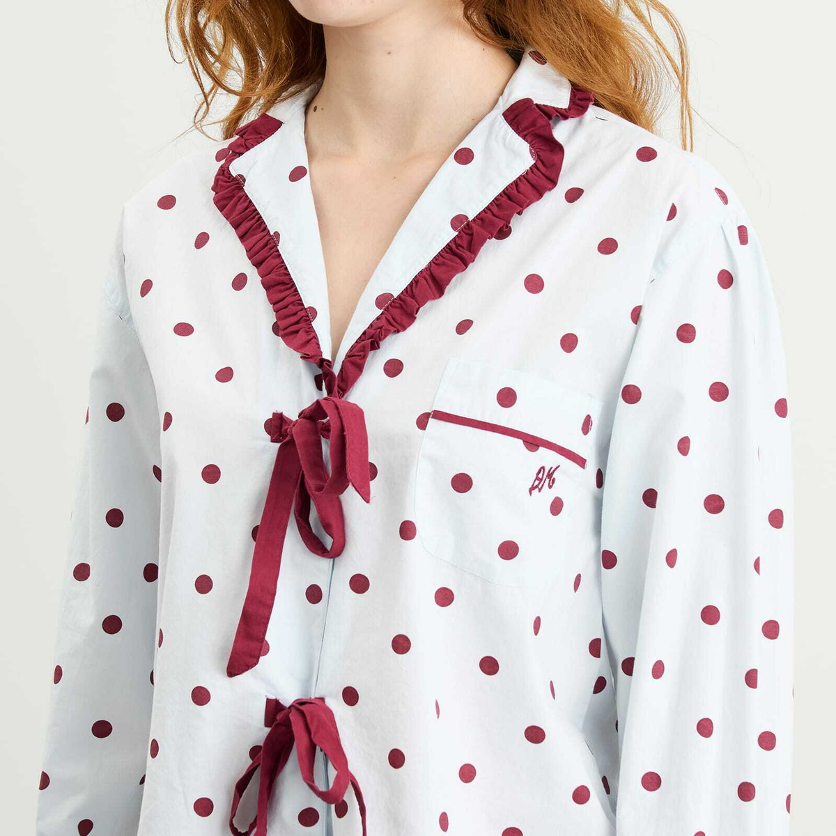 Damson Madder Women's Antonella PJ Set in Polka Dot Damson Madder