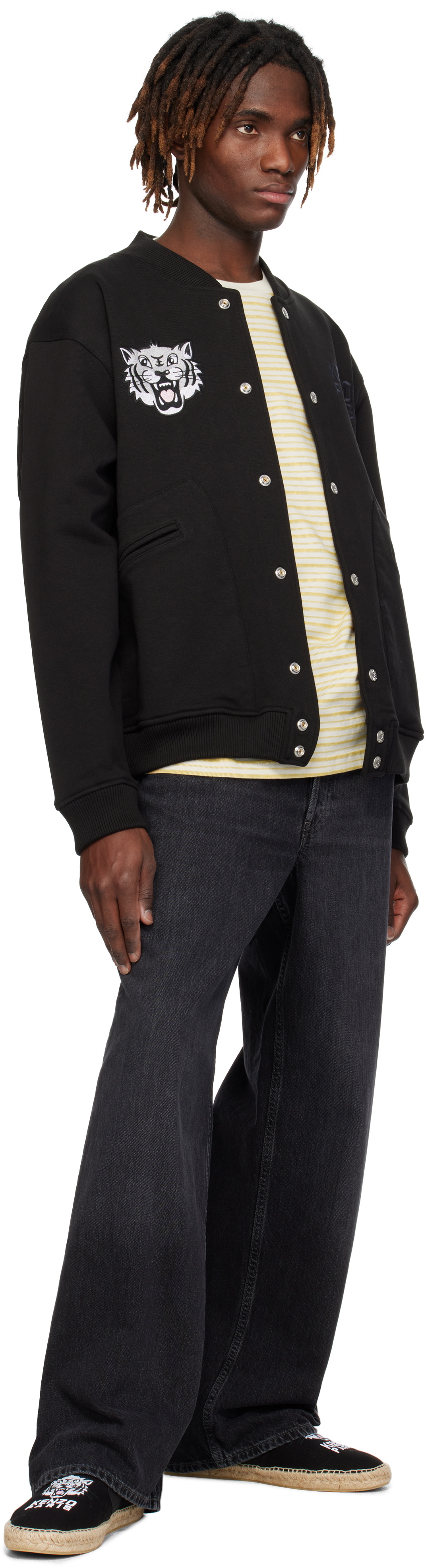 Kenzo Black Kenzo Paris 'KENZO Happy Tiger' Embroidered Bomber Jacket Kenzo