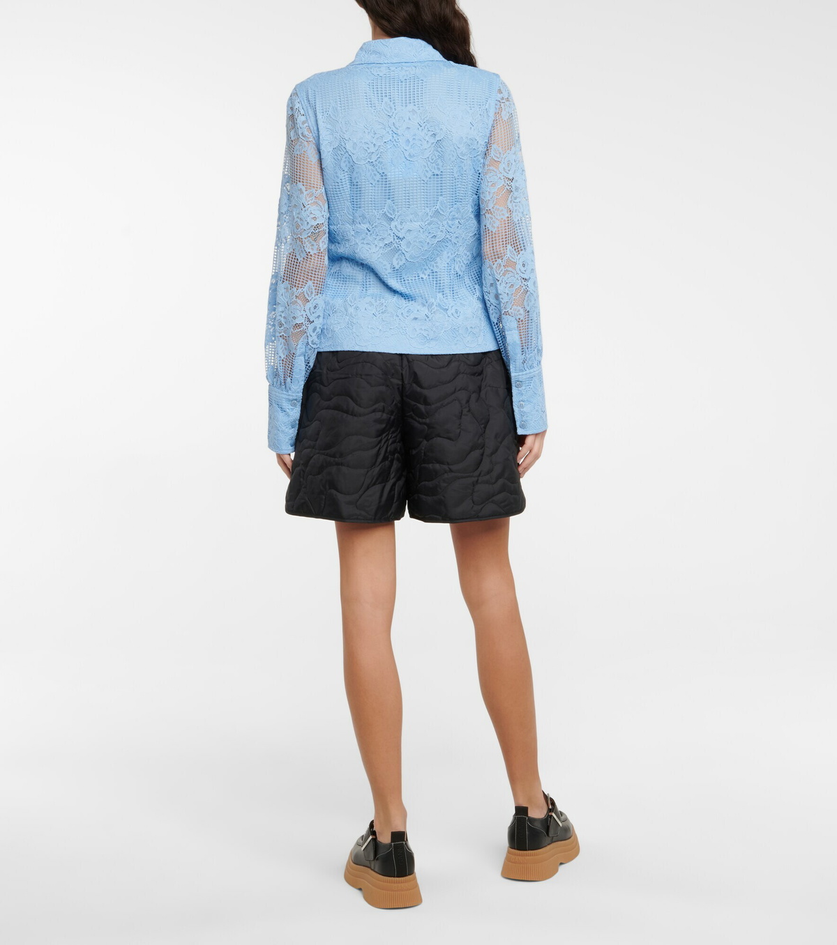 Ganni - Zipped lace blouse GANNI