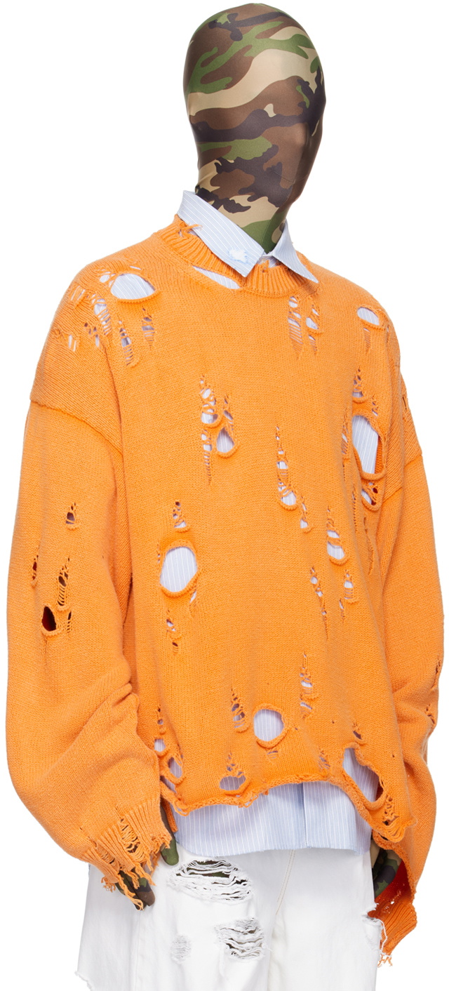 doublet Orange Destroyed Sweater Doublet
