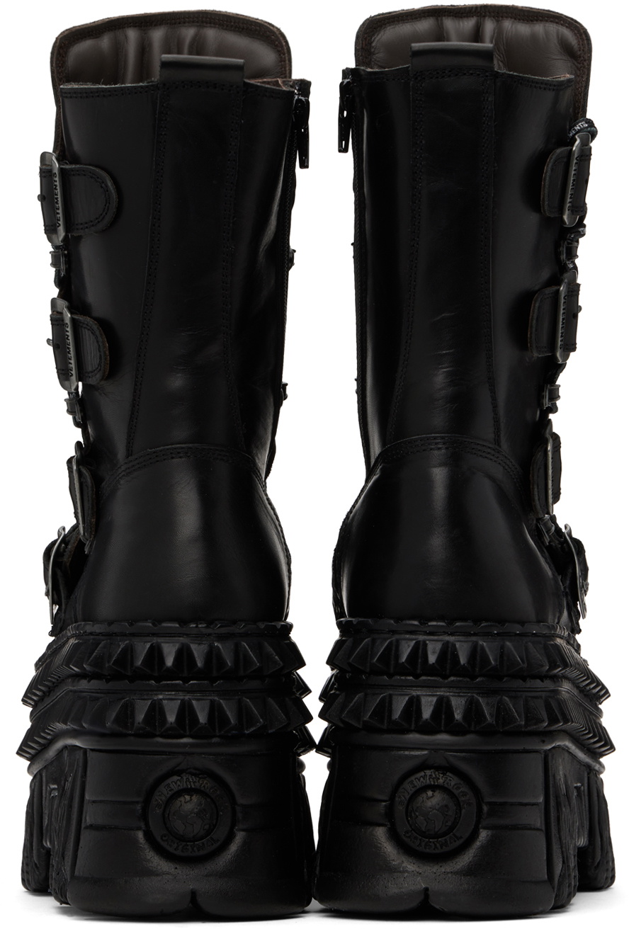 VETEMENTS Black New Rock Edition Lace Up Boots Vetements