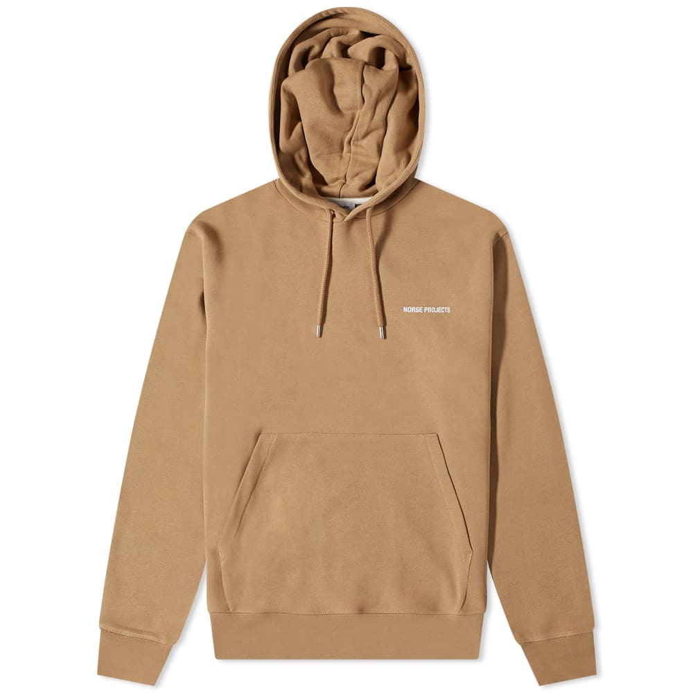 Norse Projects Men's Arne Logo Popover Hoody in Utility Khaki Norse ...