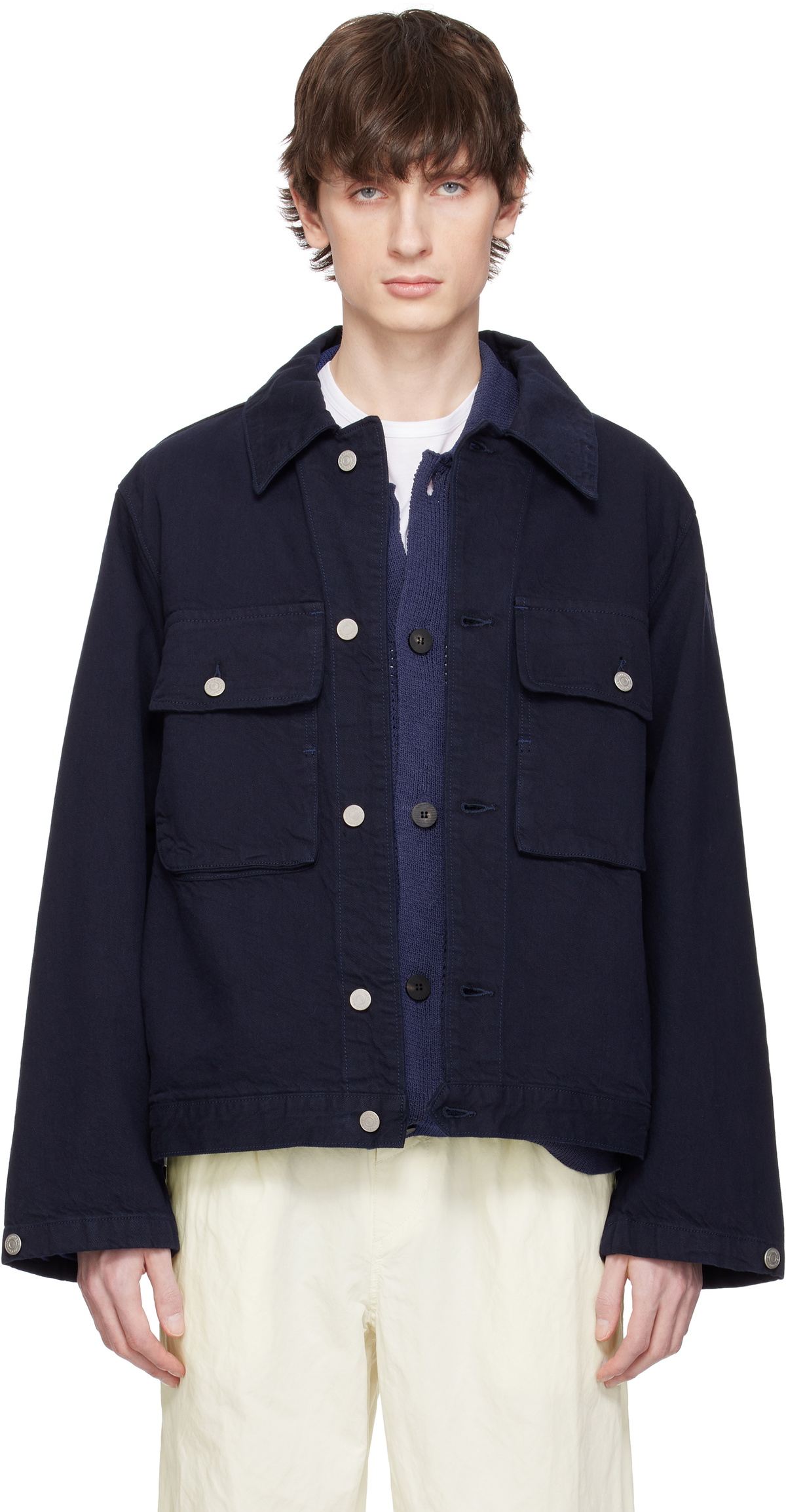DOCUMENT Navy Non-Fade Denim Jacket DOCUMENT
