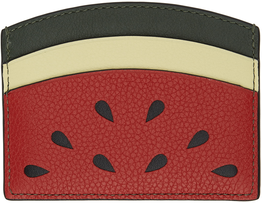 Loewe Red & Green Paula's Ibiza Watermelon Plain Card Holder Loewe