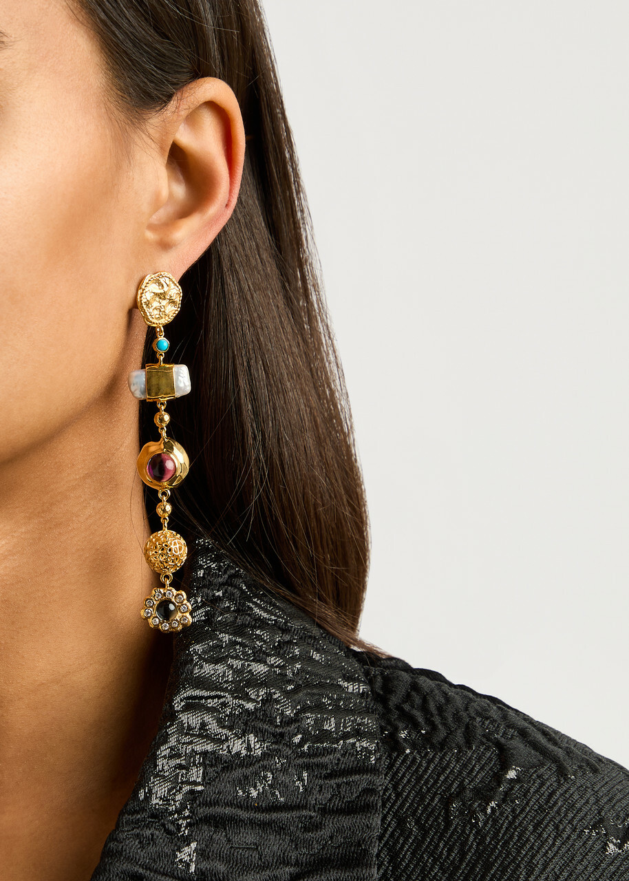 Joanna Laura Constantine Mismatched 18kt Gold-plated Earrings - One ...