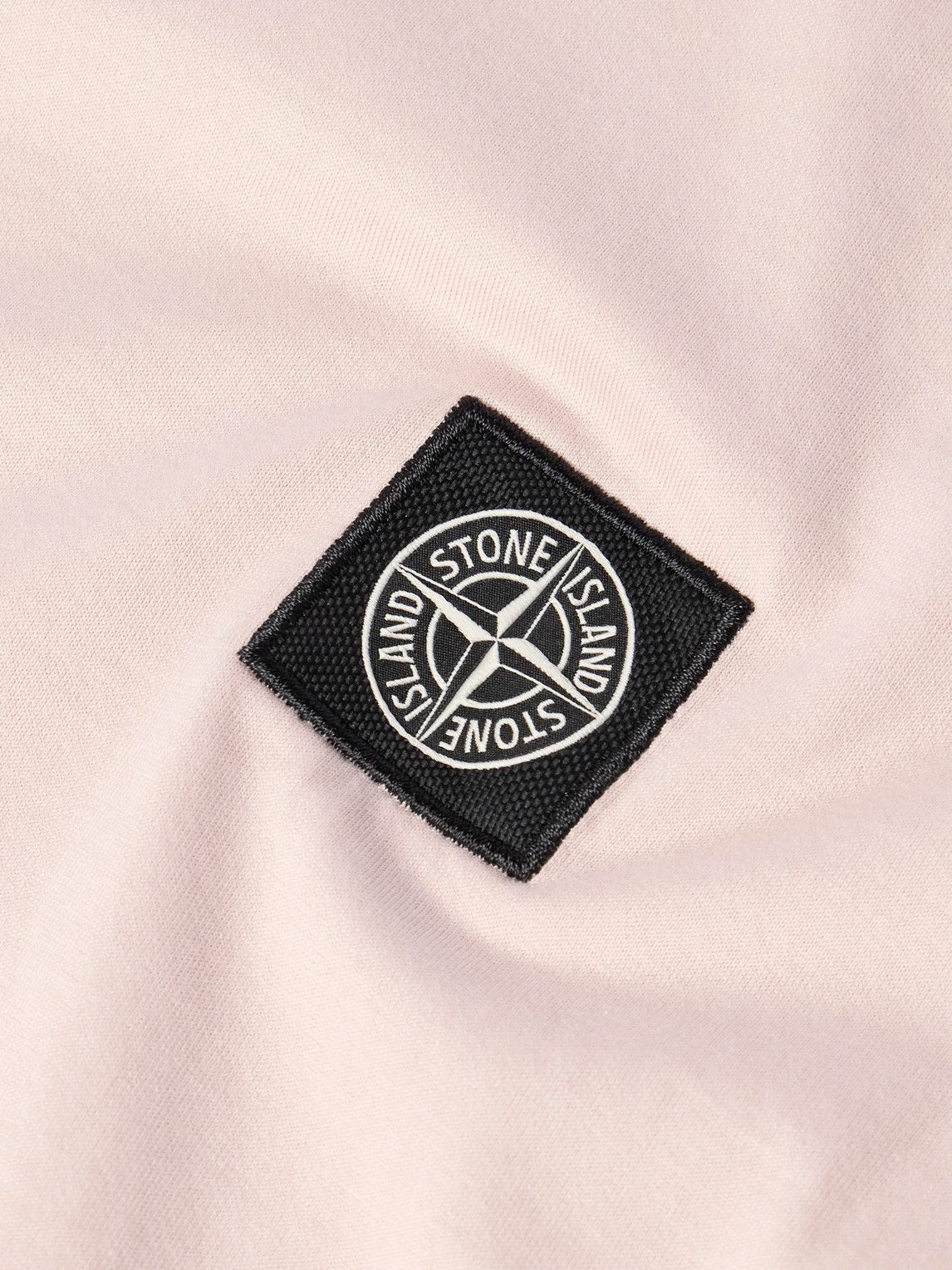 Stone Island - Logo-Appliquéd Garment-Dyed Cotton-Jersey T-Shirt - Pink ...