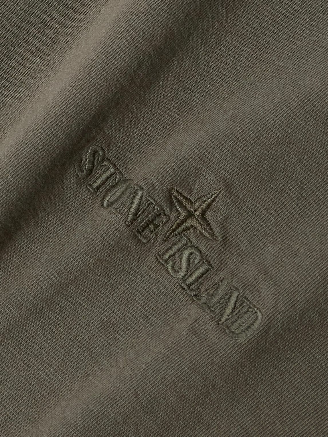 Stone Island - Logo-Embroidered Garment-Dyed Organic Cotton-Jersey T ...