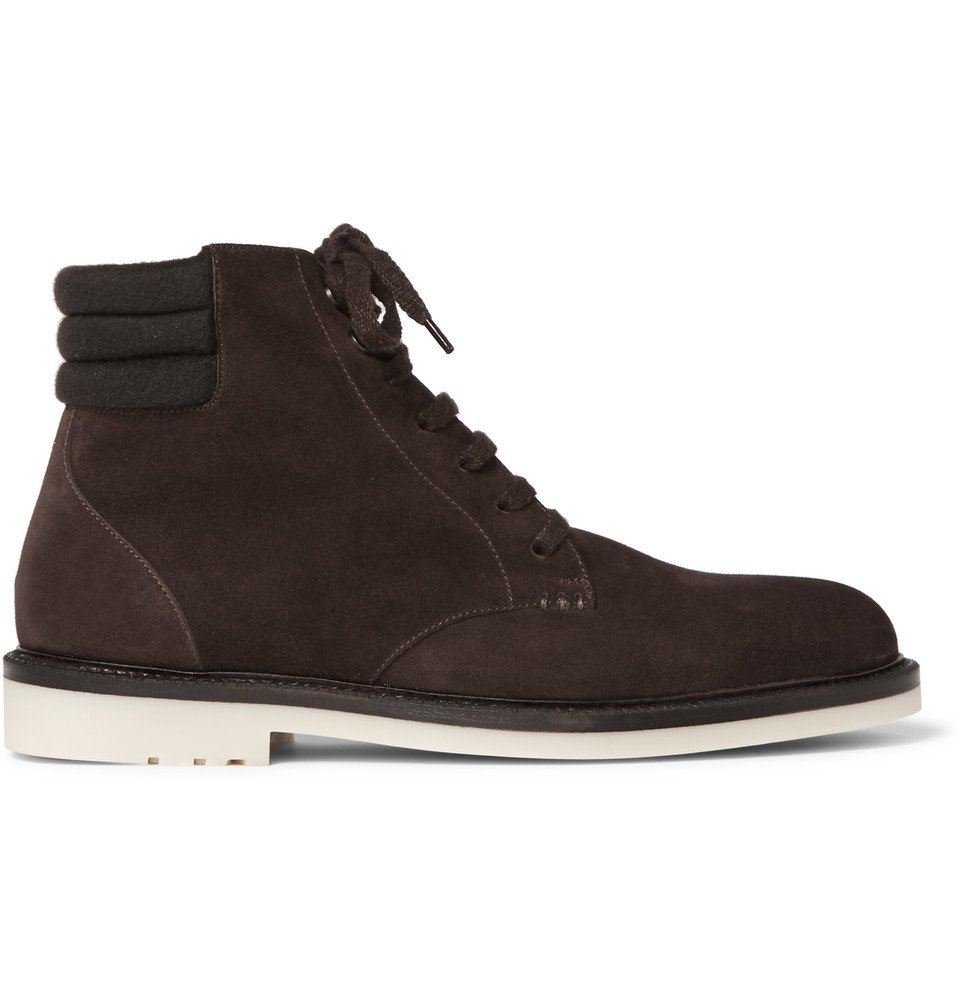 Loro Piana - Icer Walk Cashmere-Trimmed Suede Boots - Men - Chocolate ...