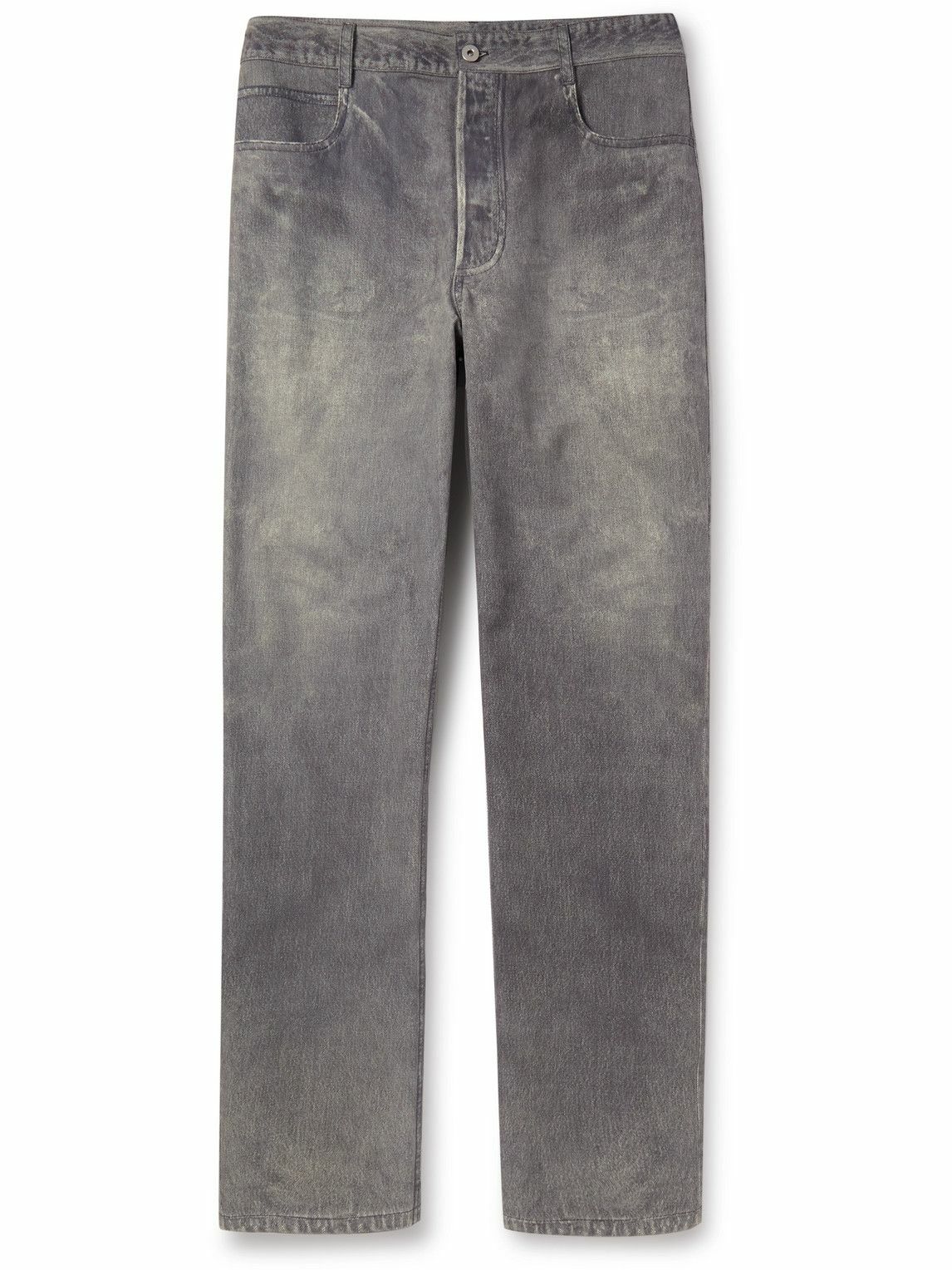Bottega Veneta - Straight-Leg Printed Nubuck Trousers - Gray Bottega Veneta
