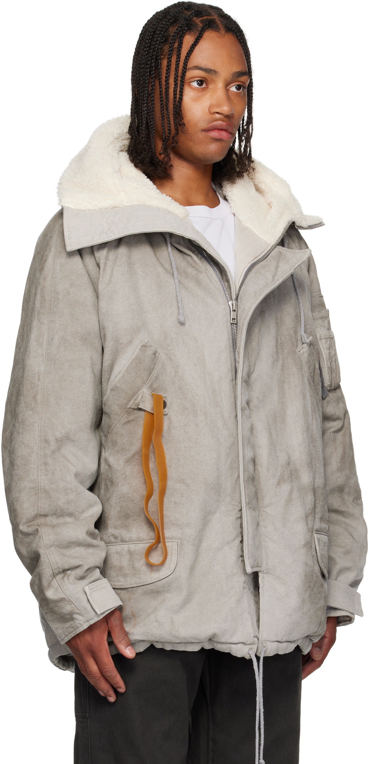 ALEXANDER DIGENOVA Gray N3B Rubber Band Jacket Alexander Digenova