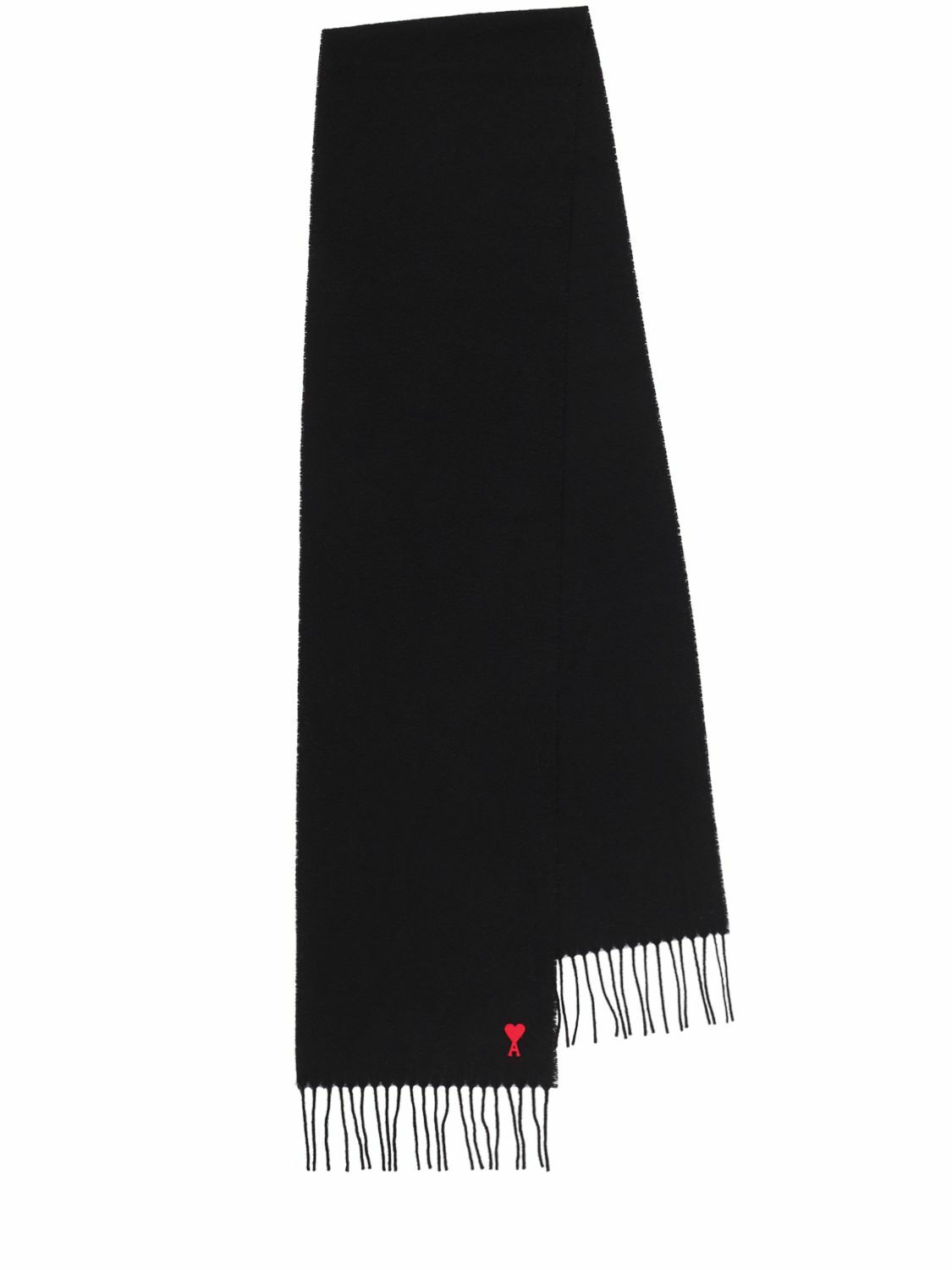 AMI PARIS Classic Adc Fringed Wool Scarf AMI