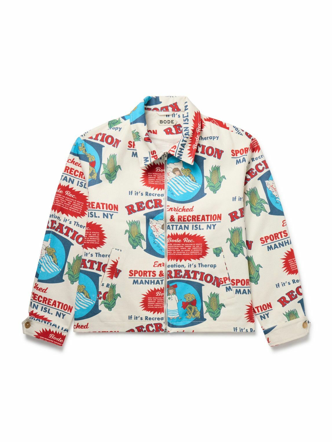BODE - Rec. Enrichment Printed Cotton-Twill Jacket - Red Bode