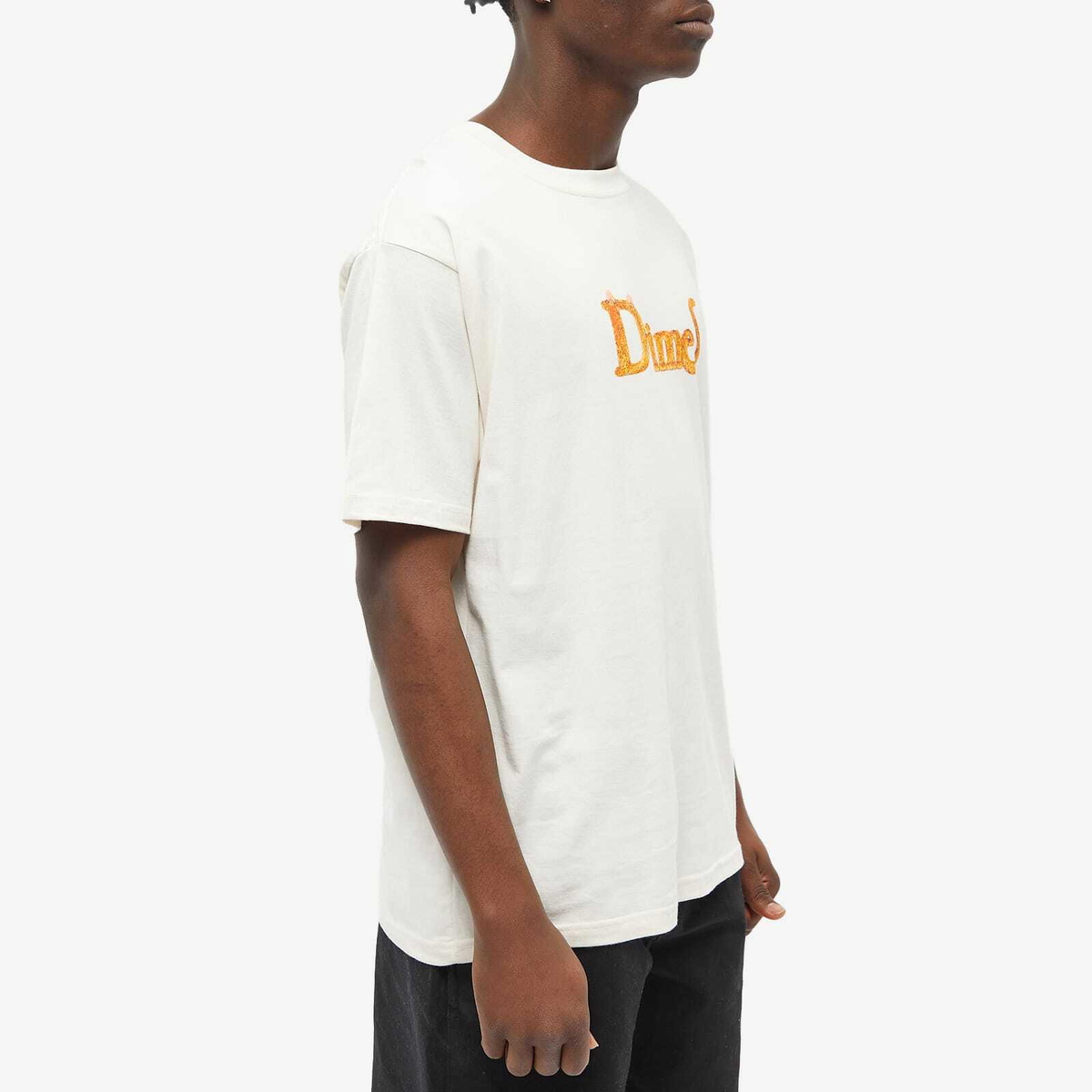 Dime Men's Classic Cat Logo T-Shirt in Rice Dime