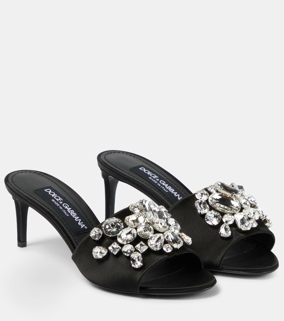 Dolce&Gabbana Crystal-embellished satin mules Dolce & Gabbana