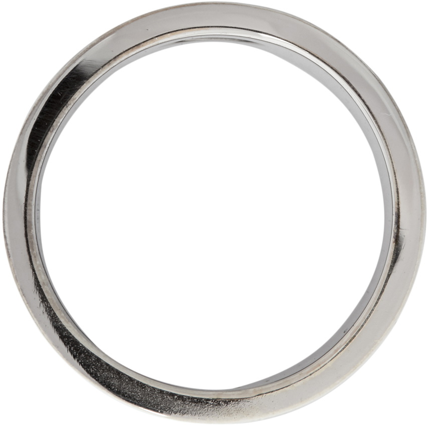 Maison Margiela Silver Brushed Cut Out Ring Maison Margiela