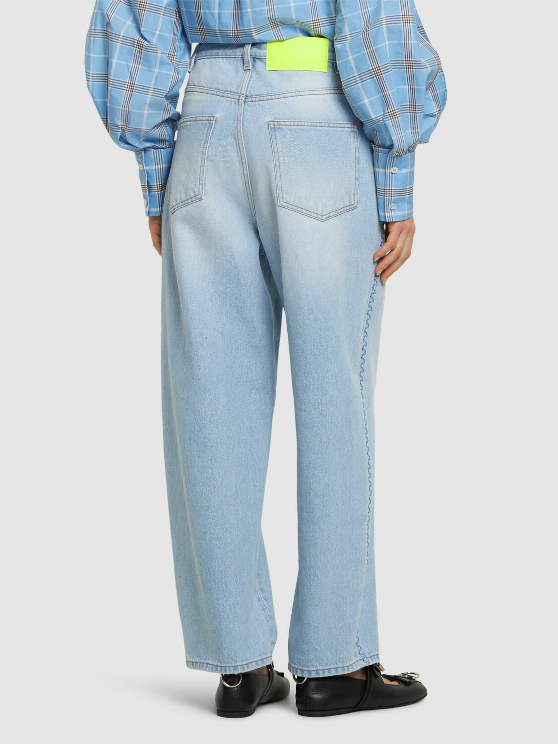 MSGM - High Rise Denim Boyfriend Jeans MSGM