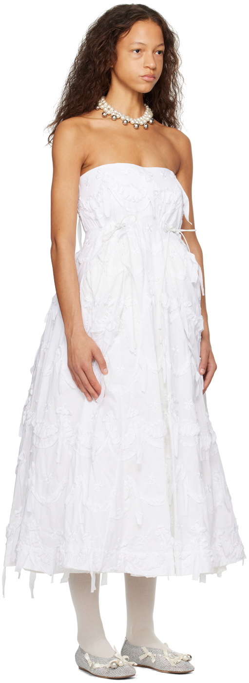 Simone Rocha White Cinched Bow Ball Maxi Dress Simone Rocha
