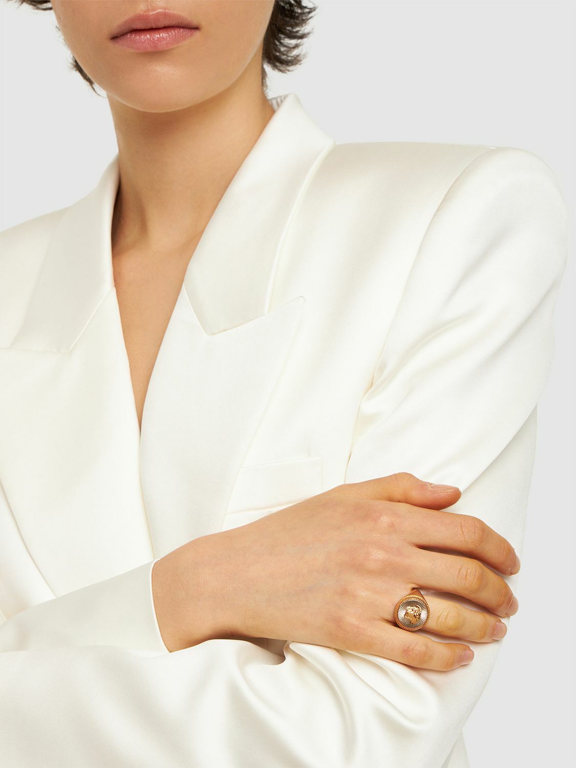 VERSACE - Two-tone Medusa Thick Ring Versace