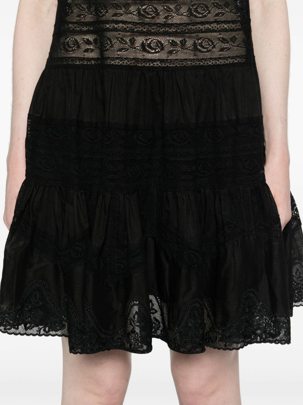 ZIMMERMANN - Lace Trim Detail Short Dress Zimmermann