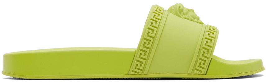 Versace Green Palazzo Slides Versace