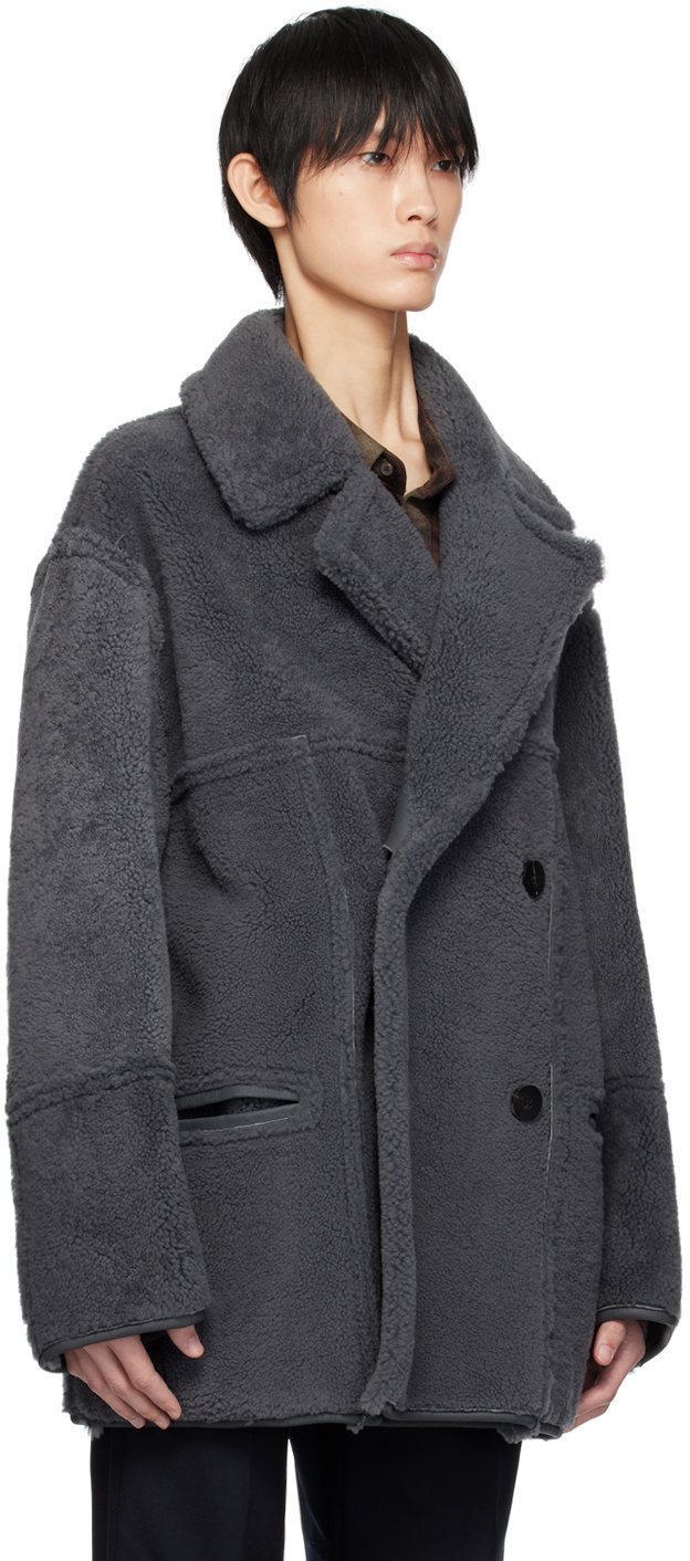 Wooyoungmi Gray Reversible Shearling Jacket Wooyoungmi