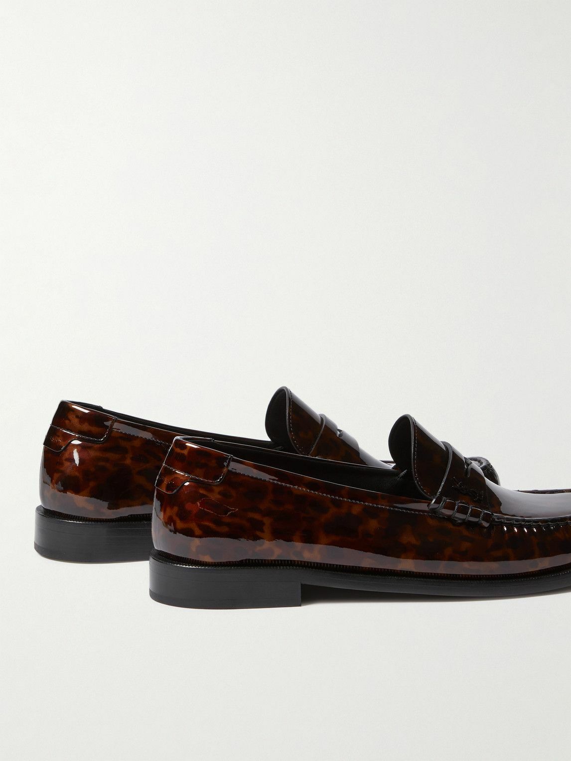 SAINT LAURENT - Le Loafer Leopard-Print Leather Penny Loafers - Brown ...