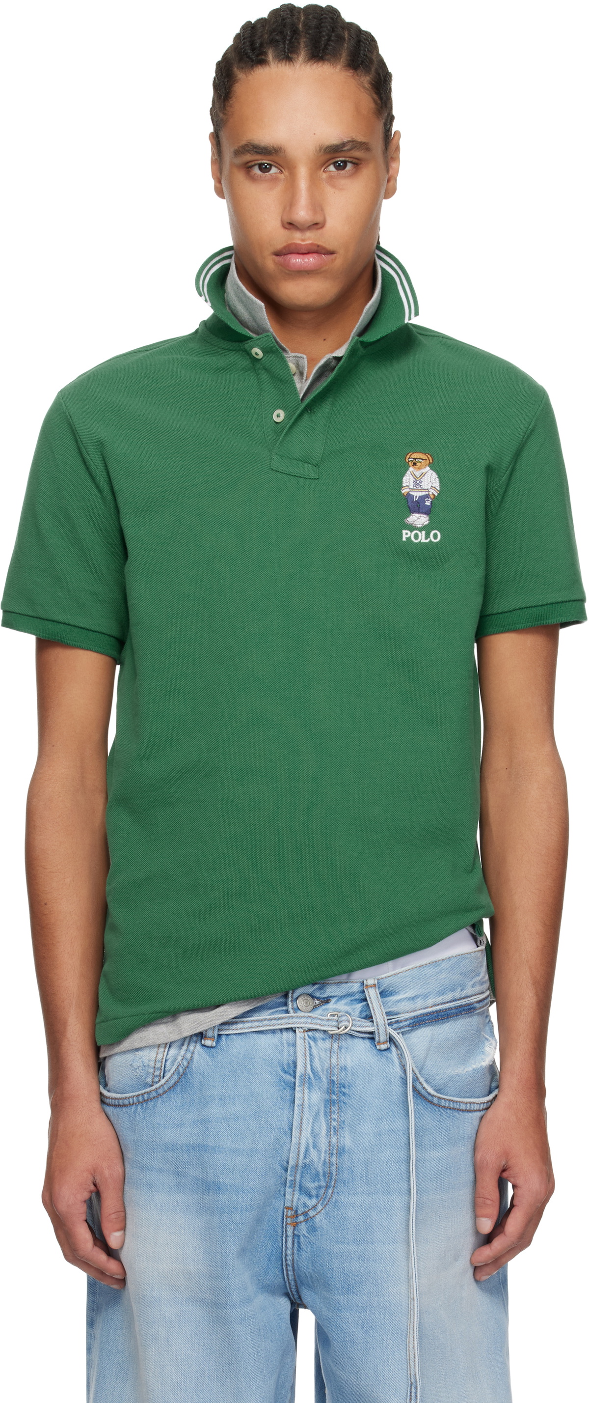 Polo Ralph Lauren Green Classic Fit Polo Bear Mesh Polo Polo Ralph Lauren