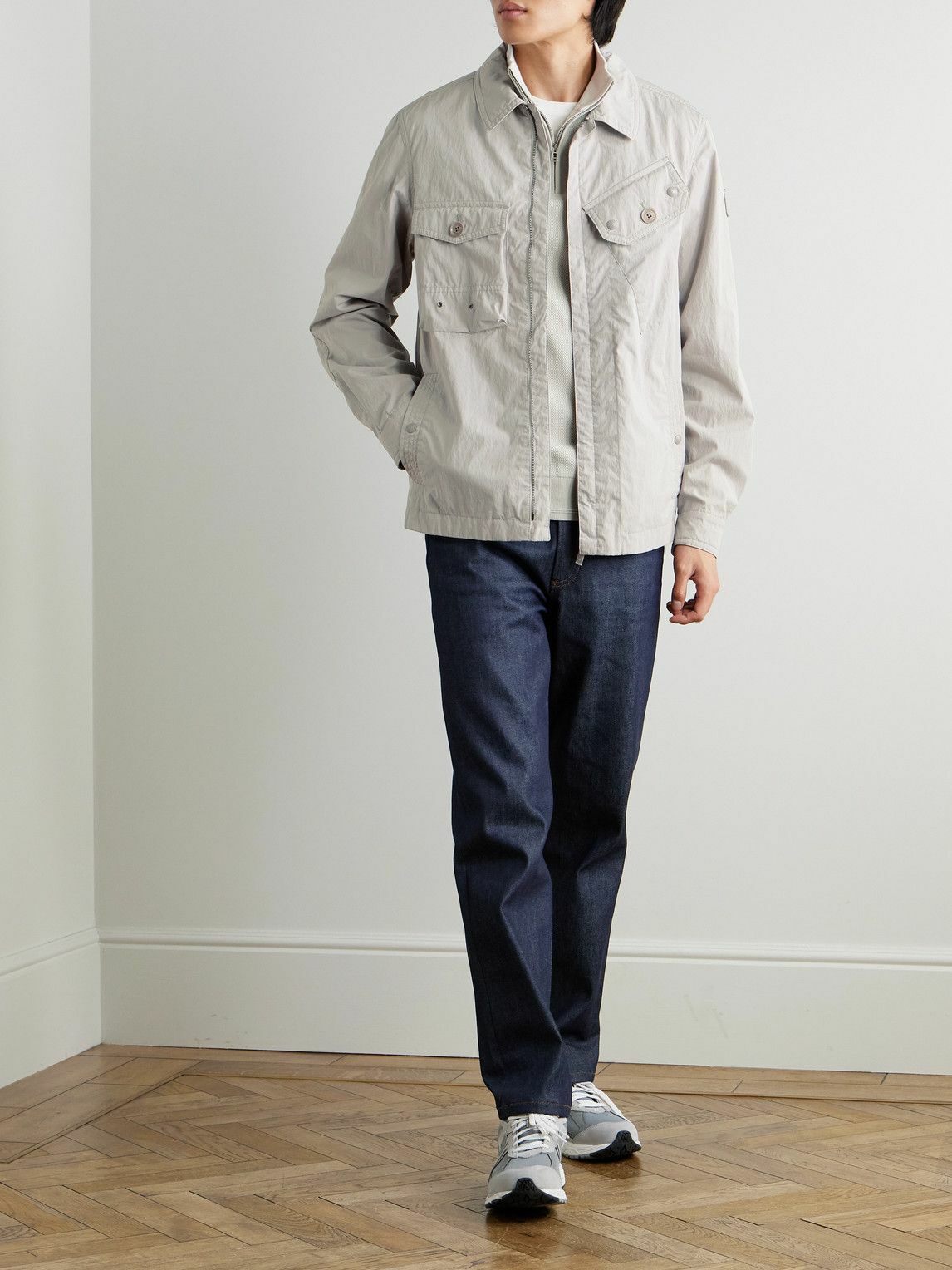 Belstaff - Rig Logo-Appliquéd Cotton-Blend Poplin Jacket - Gray Belstaff