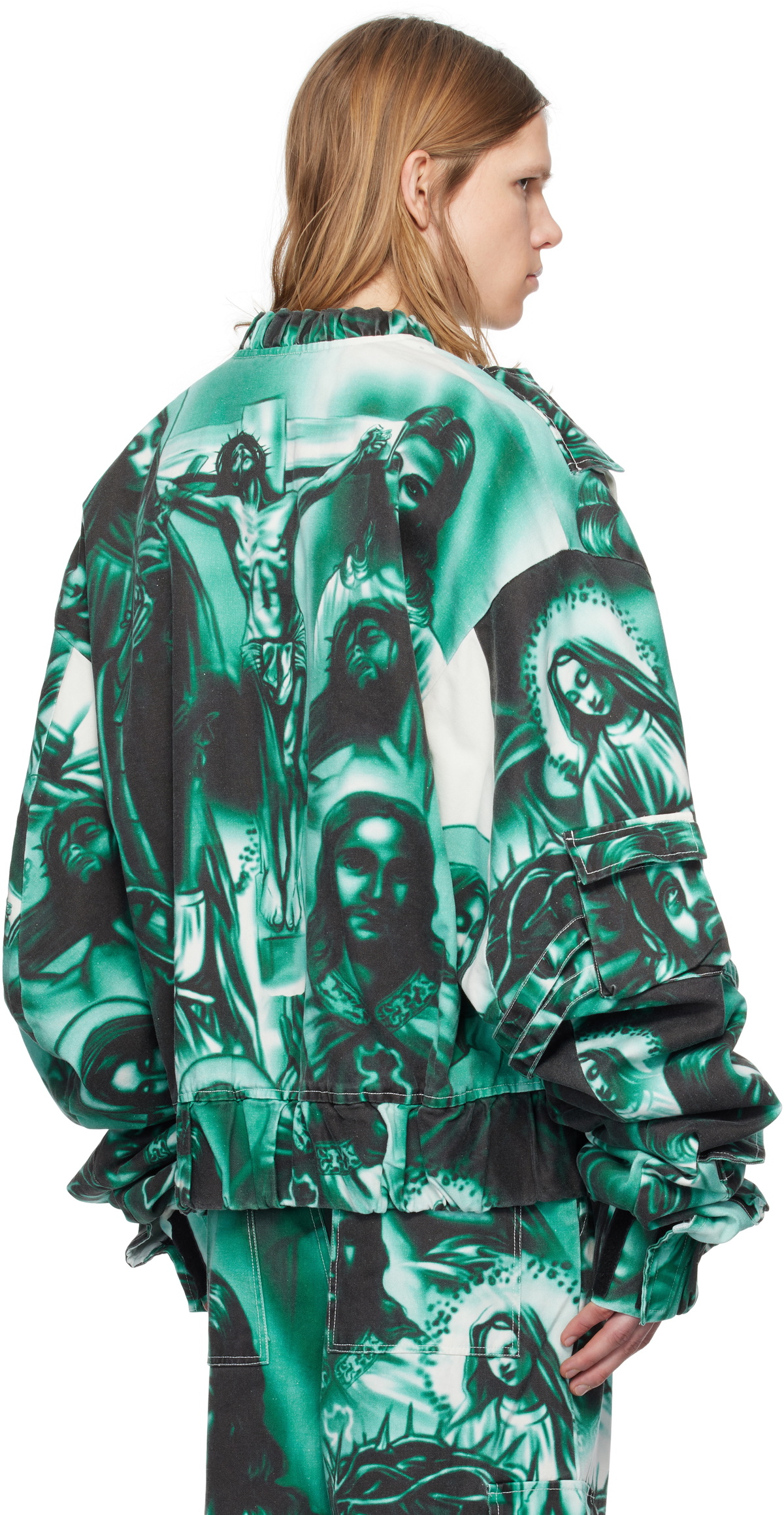 Gerrit Jacob Green Oversized Denim Jacket Gerrit Jacob